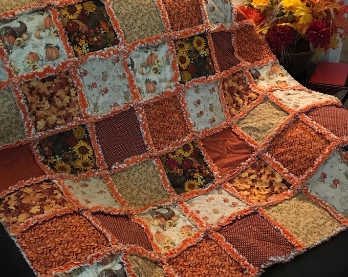 Fall Rag Quilt Throw - FREE SHIPPING - Etsy