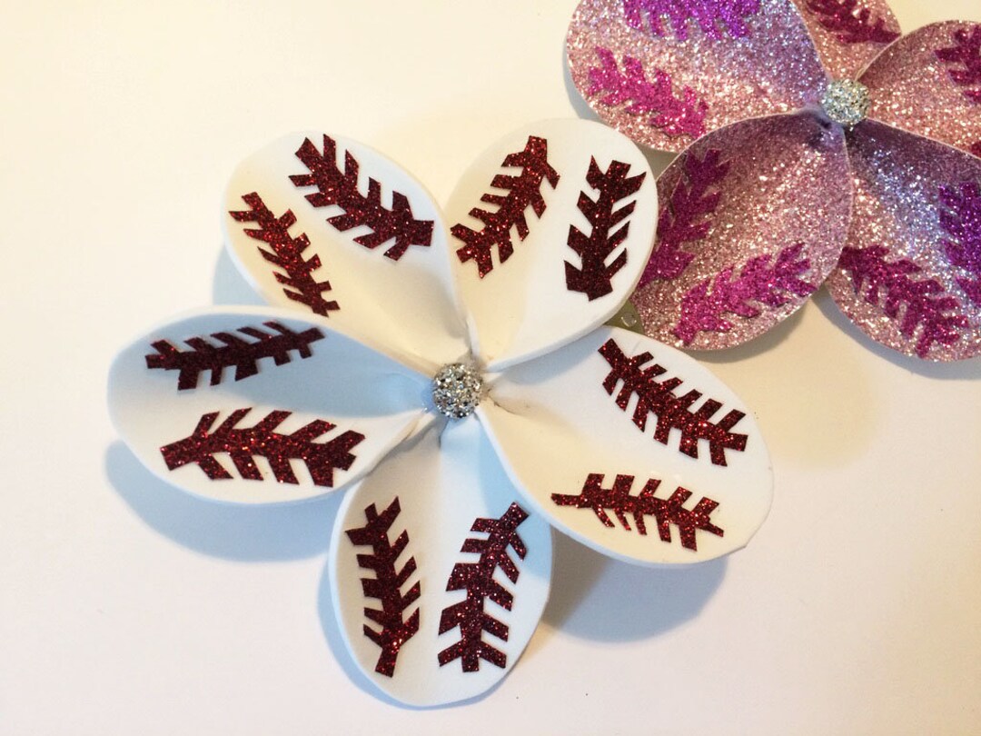 Baseball Petal Flower Hair Bow Template Svg Dxf Png Ai Files - Etsy