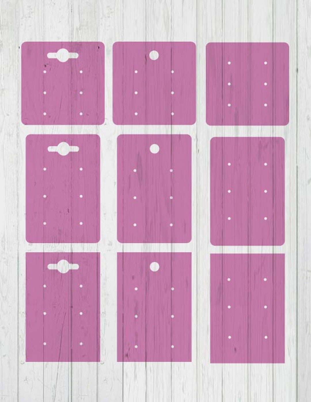 9 Square and Rectangle Earring Card Template Dxf Svg Png Ai Files - Etsy