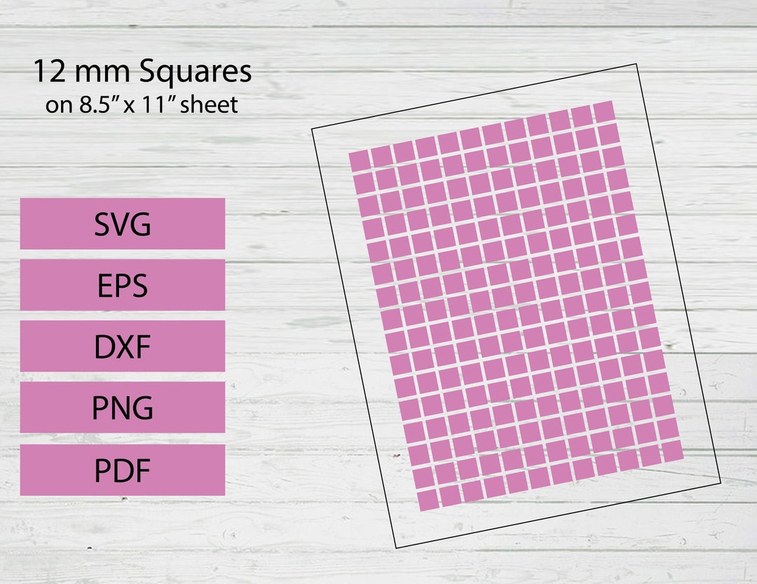 12mm Square Cabochon Shape Template Svg Dxf Png Eps Pdf Files - Etsy