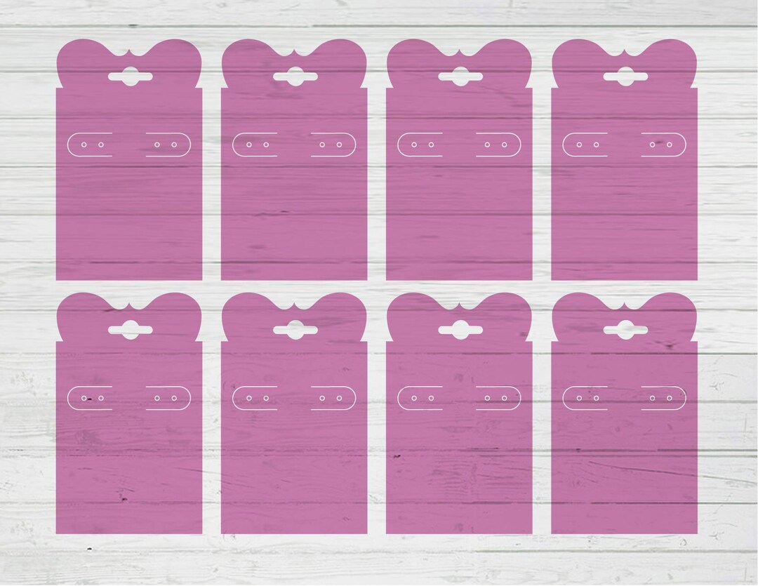 Bow Top Hoop Earrings Card Template Svg Png Ai Files - Etsy