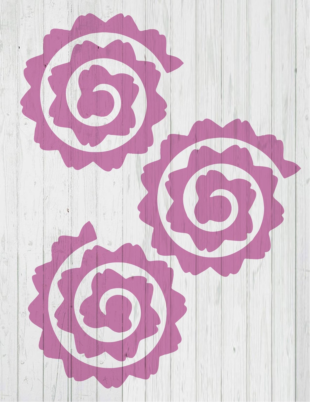 Plantilla de forma de flor del rollo svg dxf png ai archivos - Etsy España