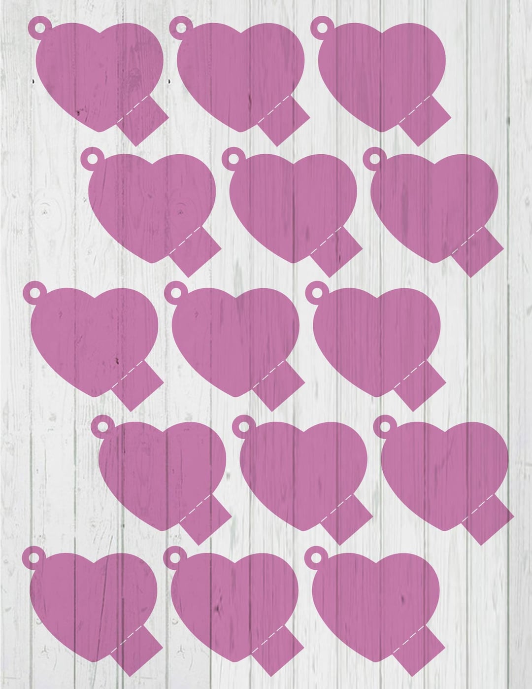 1 1/2 Inch Heart Hang Tag Tear Away Template Dxf Svg Png Ai - Etsy