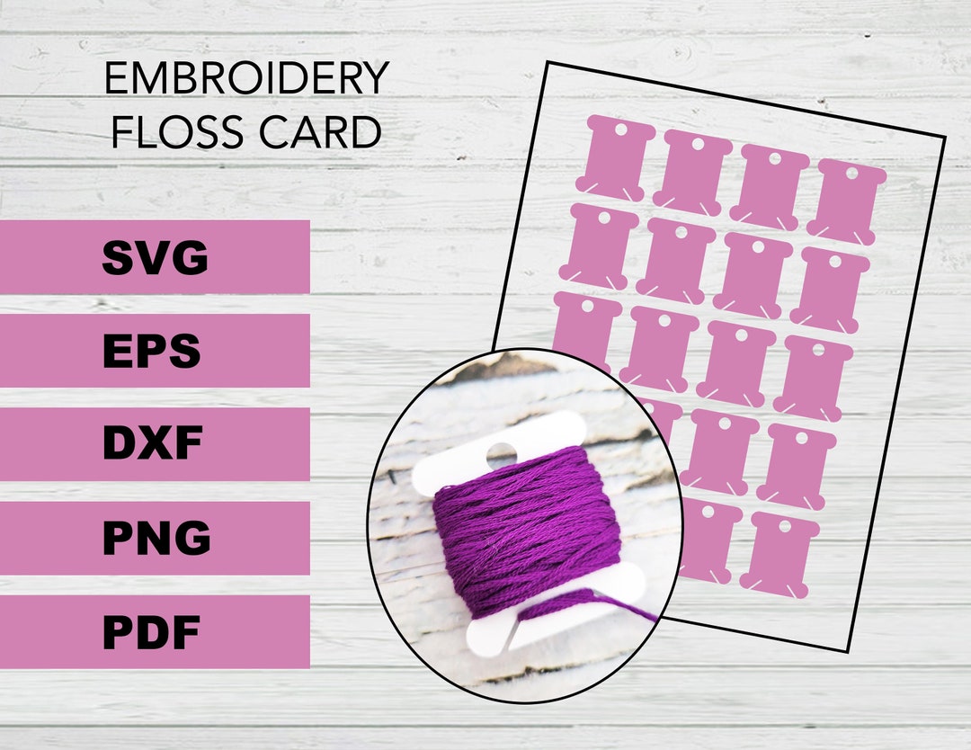 Embroidery Floss Card Pdf Eps Dxf Svg Png Files Instant Download - Etsy