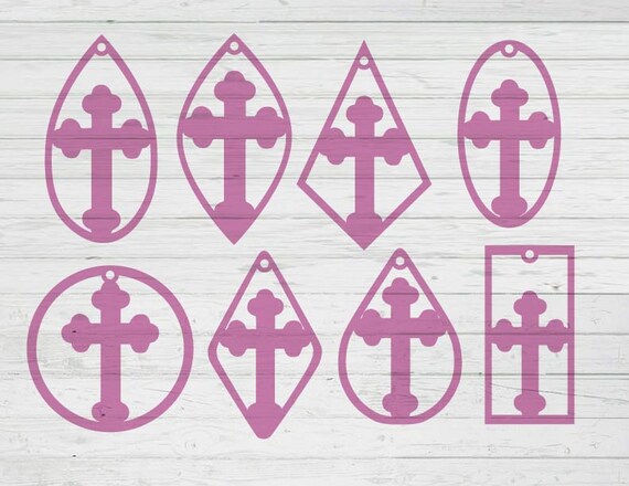 Cross Earrings Template Svg Dxf Png Ai Files - Etsy