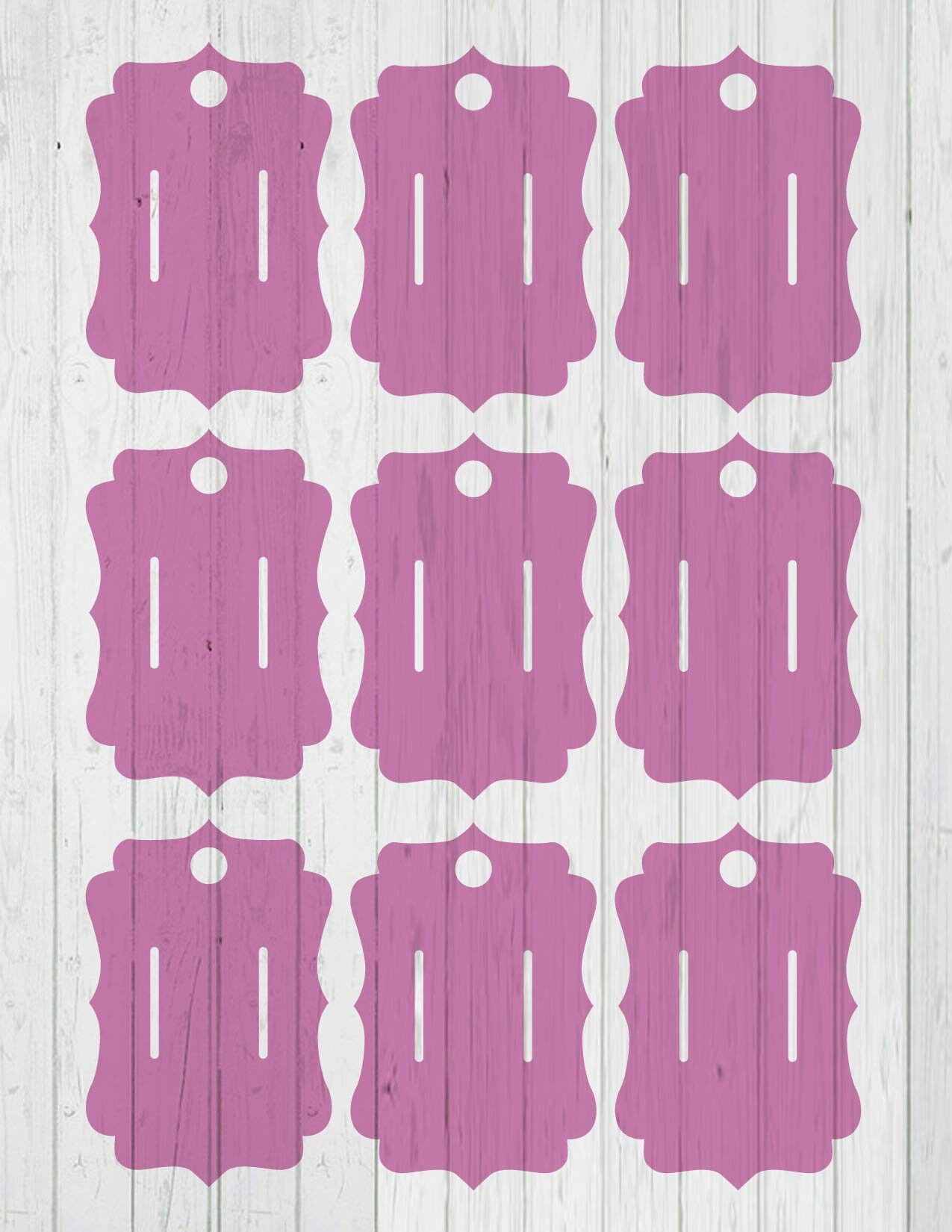 2 inch ornate hair clip display card template svg dxf png ai | Etsy