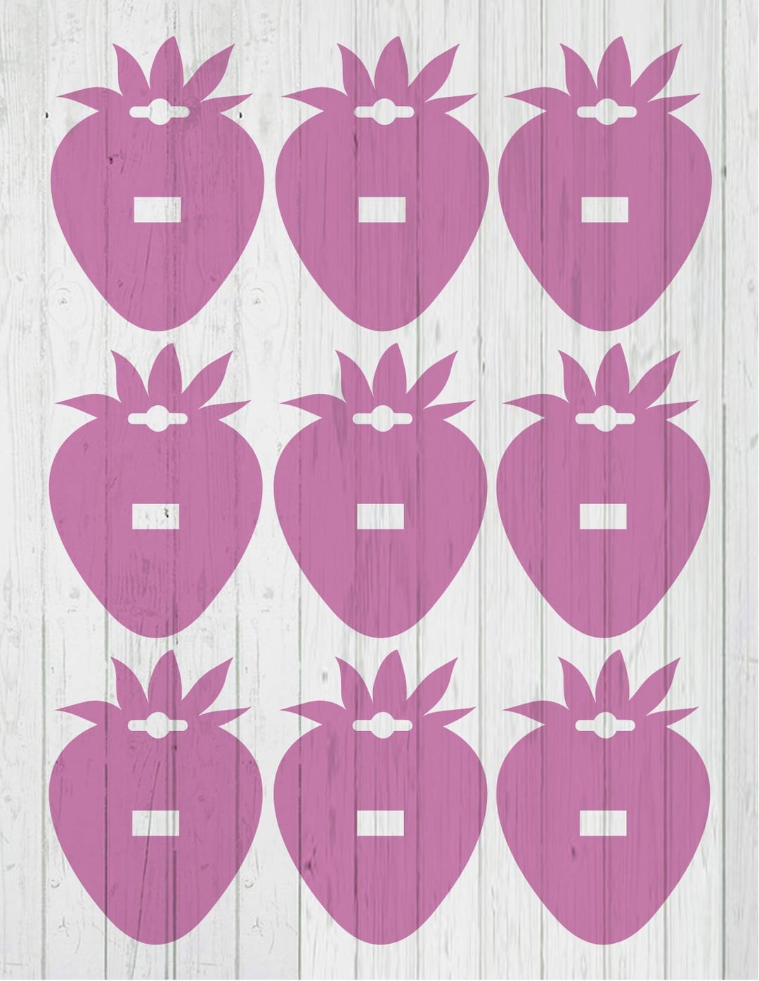 Strawberry Badge Clip Display Card Template Svg Dxf Png Ai - Etsy