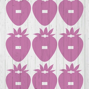 Strawberry Badge Clip Display Card Template Svg Dxf Png Ai Files - Etsy