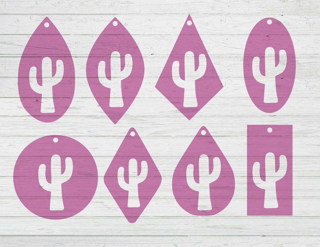 Cactus Earrings Template Svg Png Ai Files - Etsy