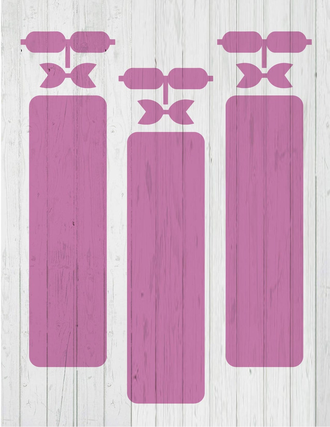 2 X 7 Bow Bookmark Template Svg Dxf Png Ai Files - Etsy