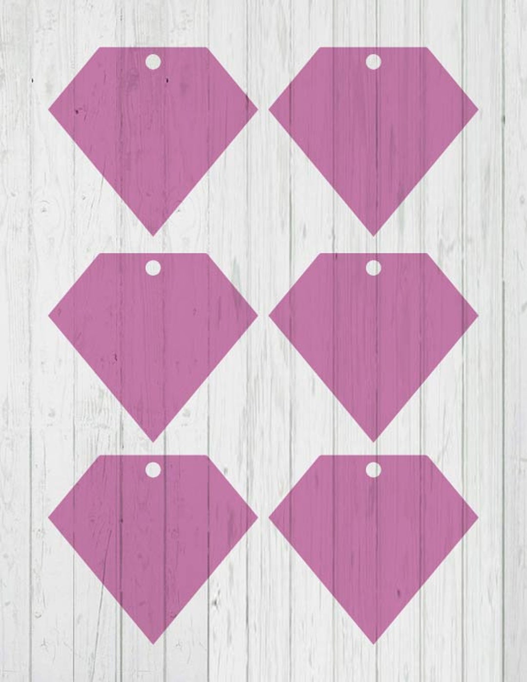 Diamond Tag Card Template Svg Dxf Png Ai Files - Etsy