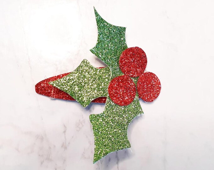 Holly Berry Hair Barrettes Template Svg Dxf Png Ai Files - Etsy