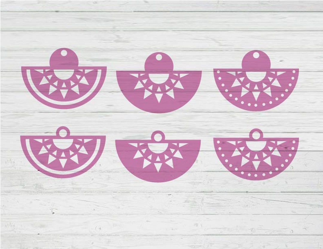 Half Circle Earrings Template Svg Dxf Png Ai Files - Etsy
