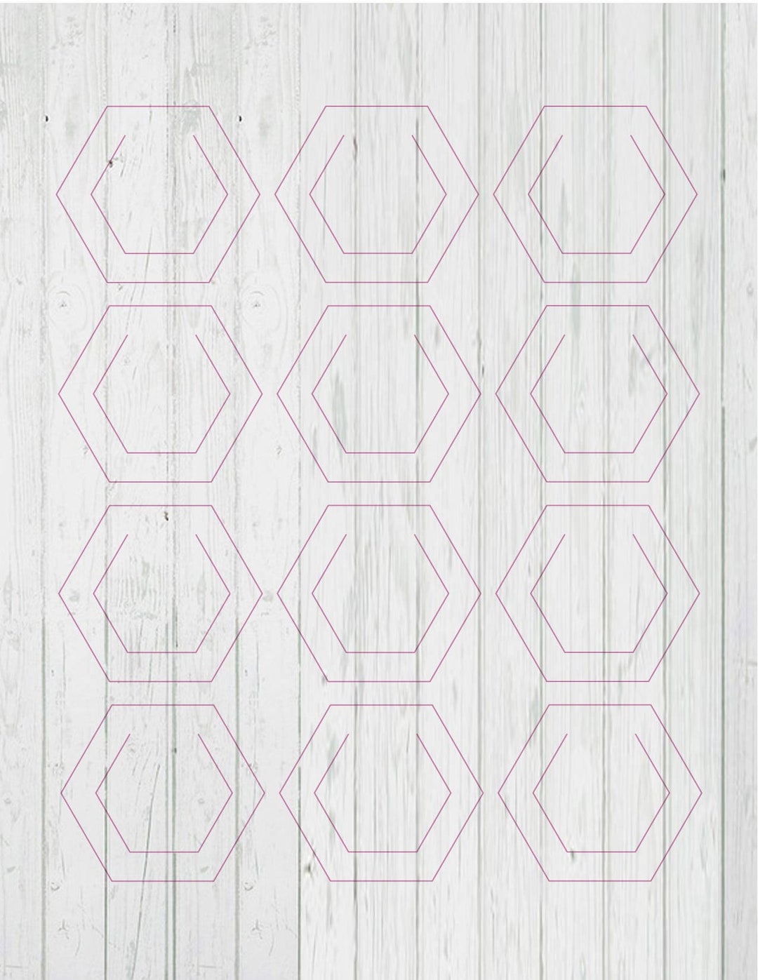 Hexagon Bookmark Template Svg Dxf Png Ai Files - Etsy