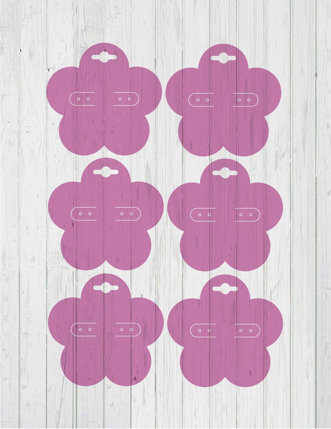 5 Petal Hoops Earrings Card Template Svg Png Ai Files - Etsy