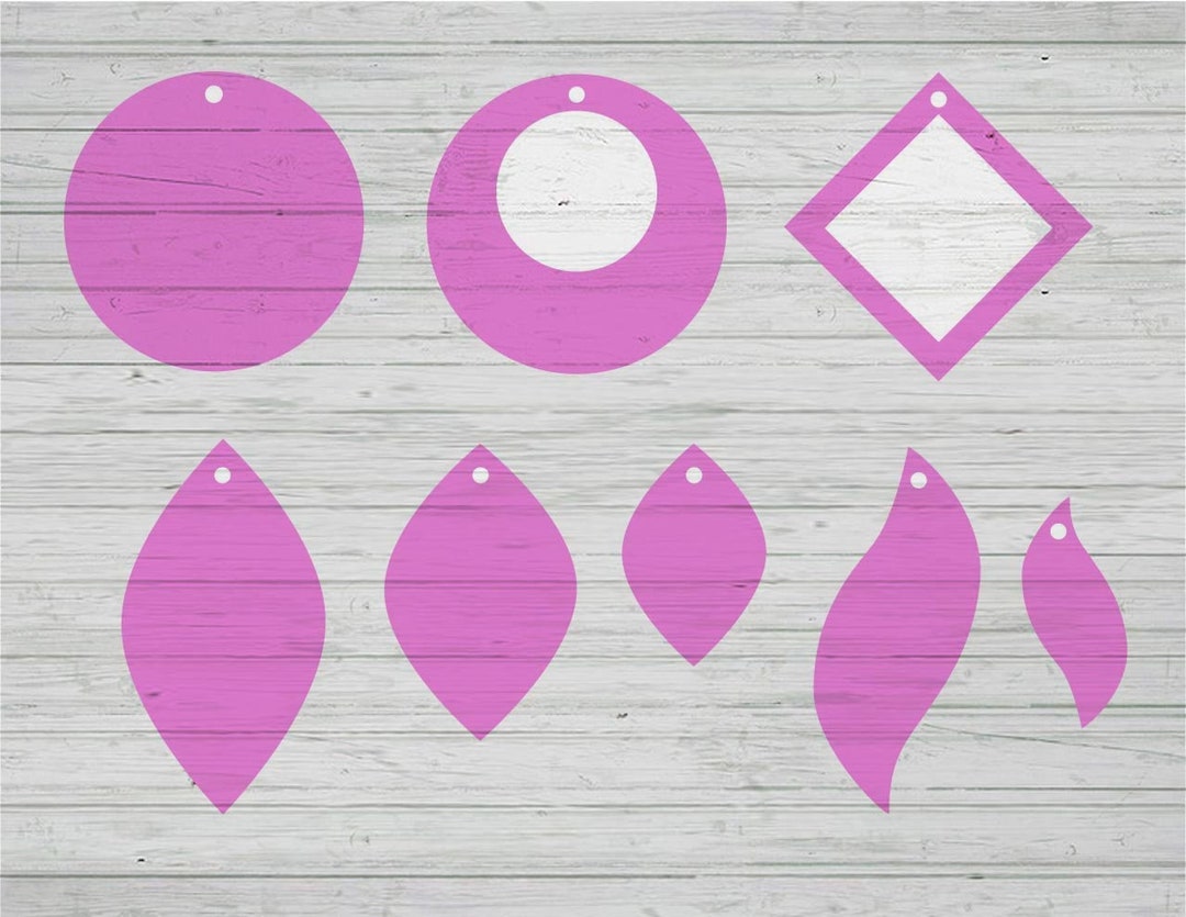 Round and Oval Earring Template Svg Dxf Files - Etsy