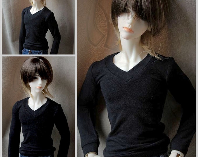 BJD Doll Clothes Boy Male Casual Long Sleeve Simple Black T - Etsy