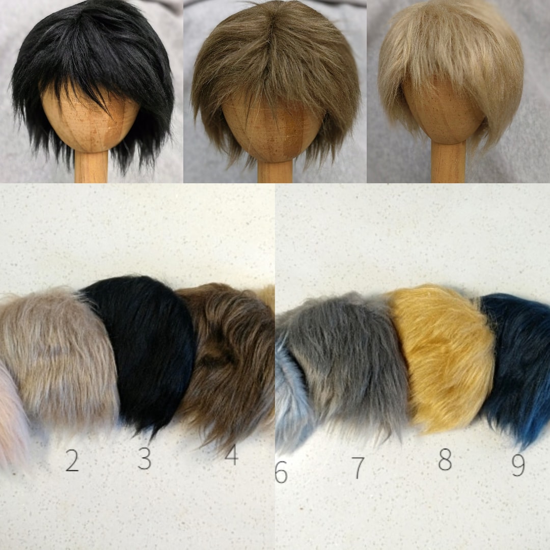 Doll Hair Wig Plush Wigs Fake Fur Wigs, Short Cut 3-4 4-5 5-6 6-7 7-8 8 ...