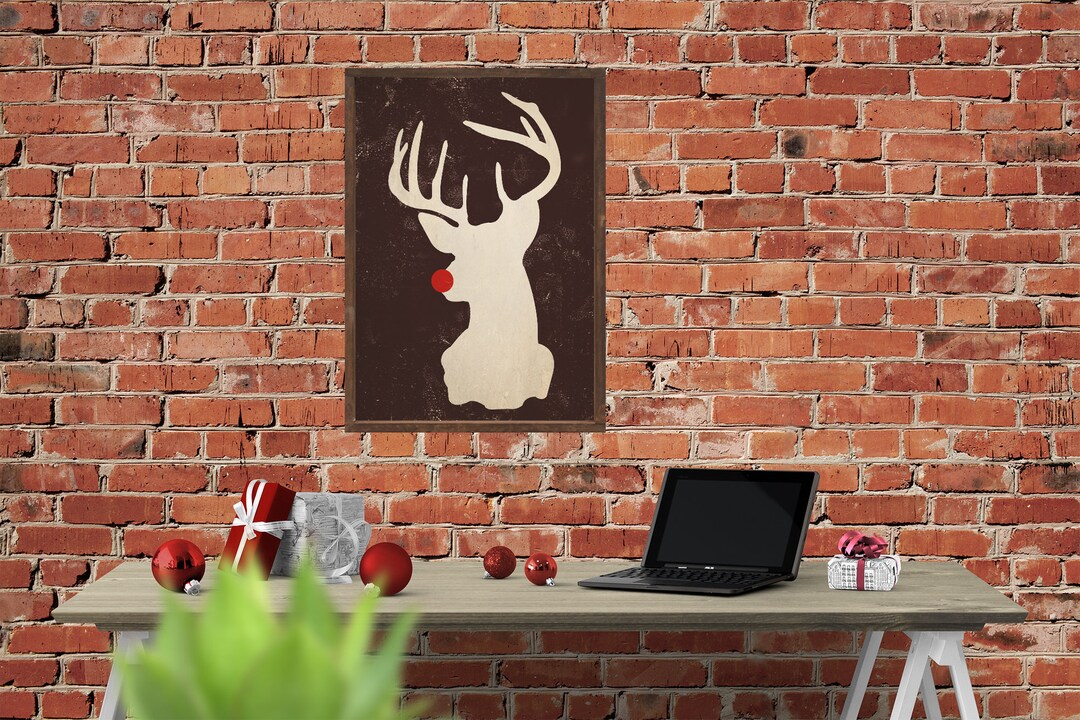 Rudolph White Silhouette - Aged and Distressed - FREE SHIPPING - 2572 ...