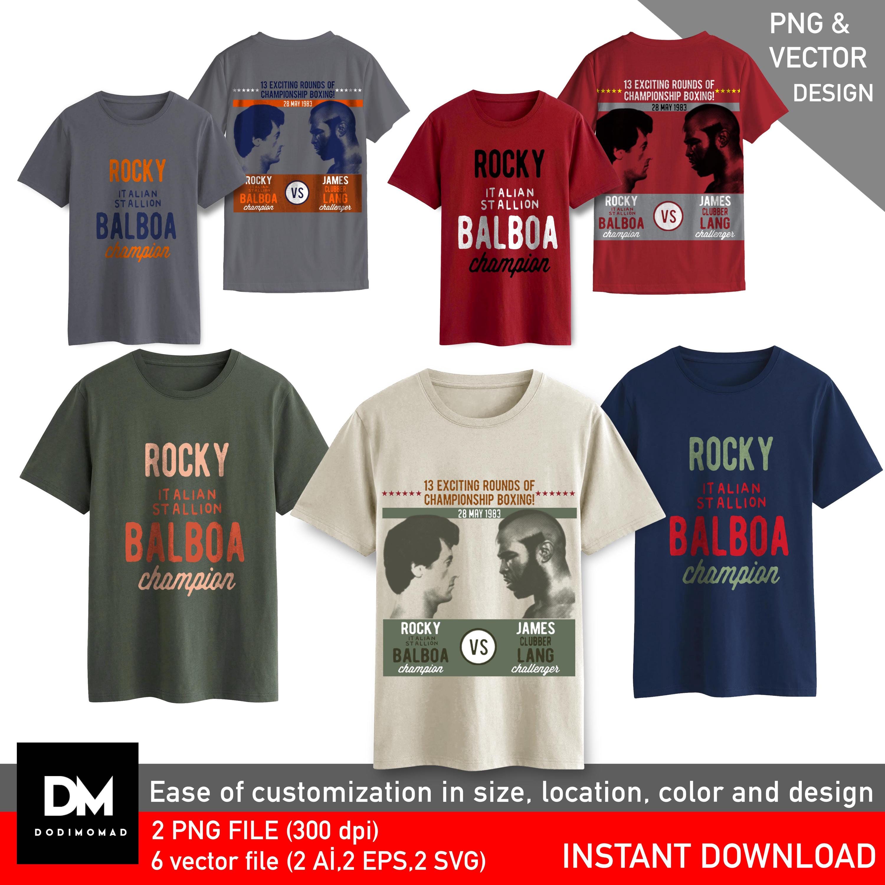 Rocky Balboa Tshirt SVG and PNG Design,nostalgic Rocky Balboa Digital ...