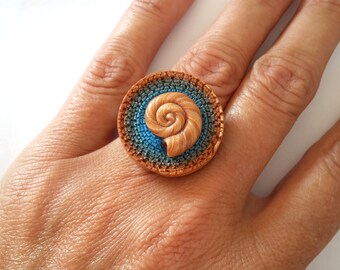 Polymer clay ring | Etsy