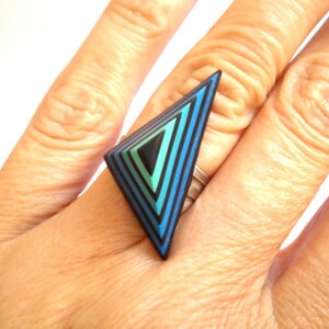 Polymer Clay Ring Fashion Ringtriangle Ring Abstract Ring - Etsy