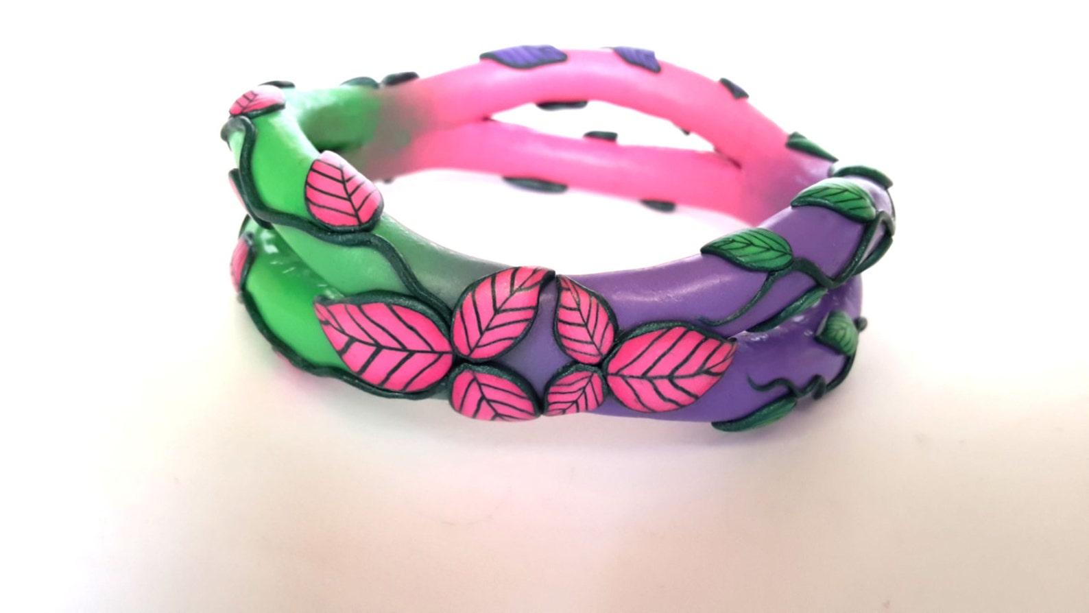 Bangle Bracelet Polymer Clay Bracelet Abstract Bracelet - Etsy