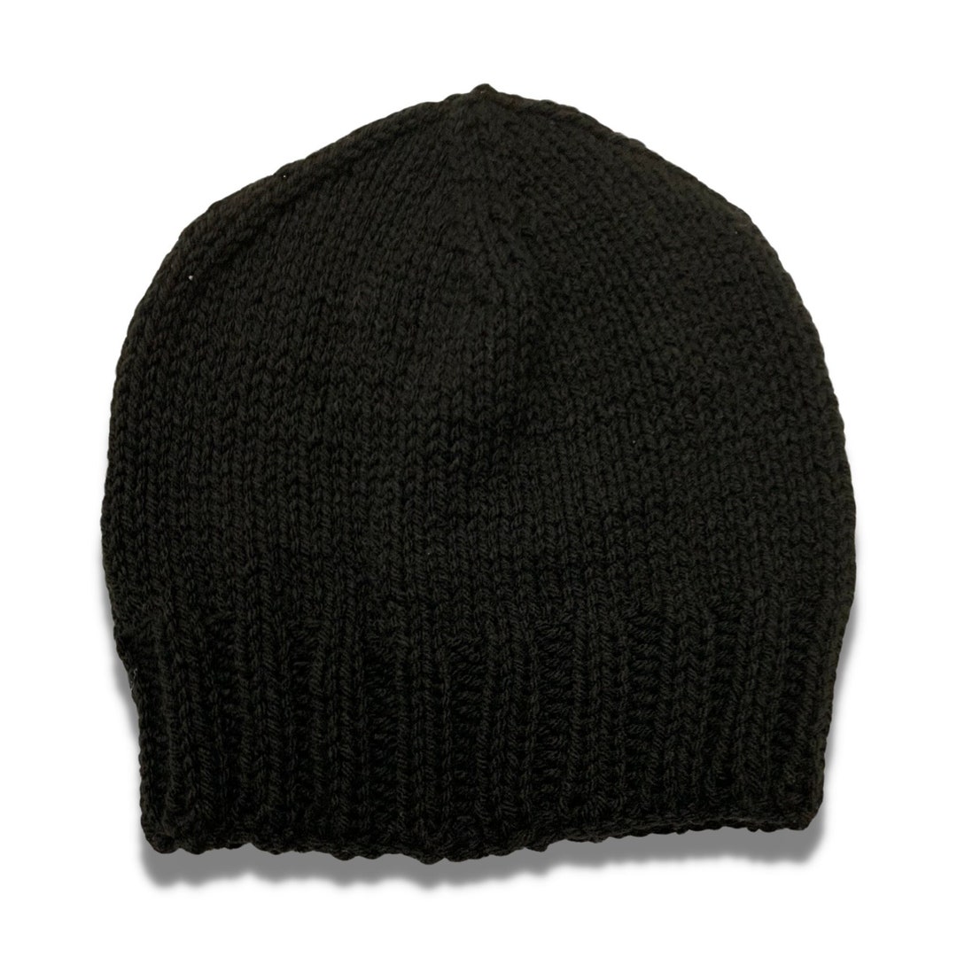 Unisex Knit Black Beanie - Child & Adult Sizes - Etsy