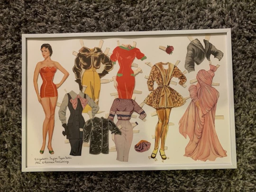 Vintage Elizabeth Taylor Paper Dolls Collage - Etsy