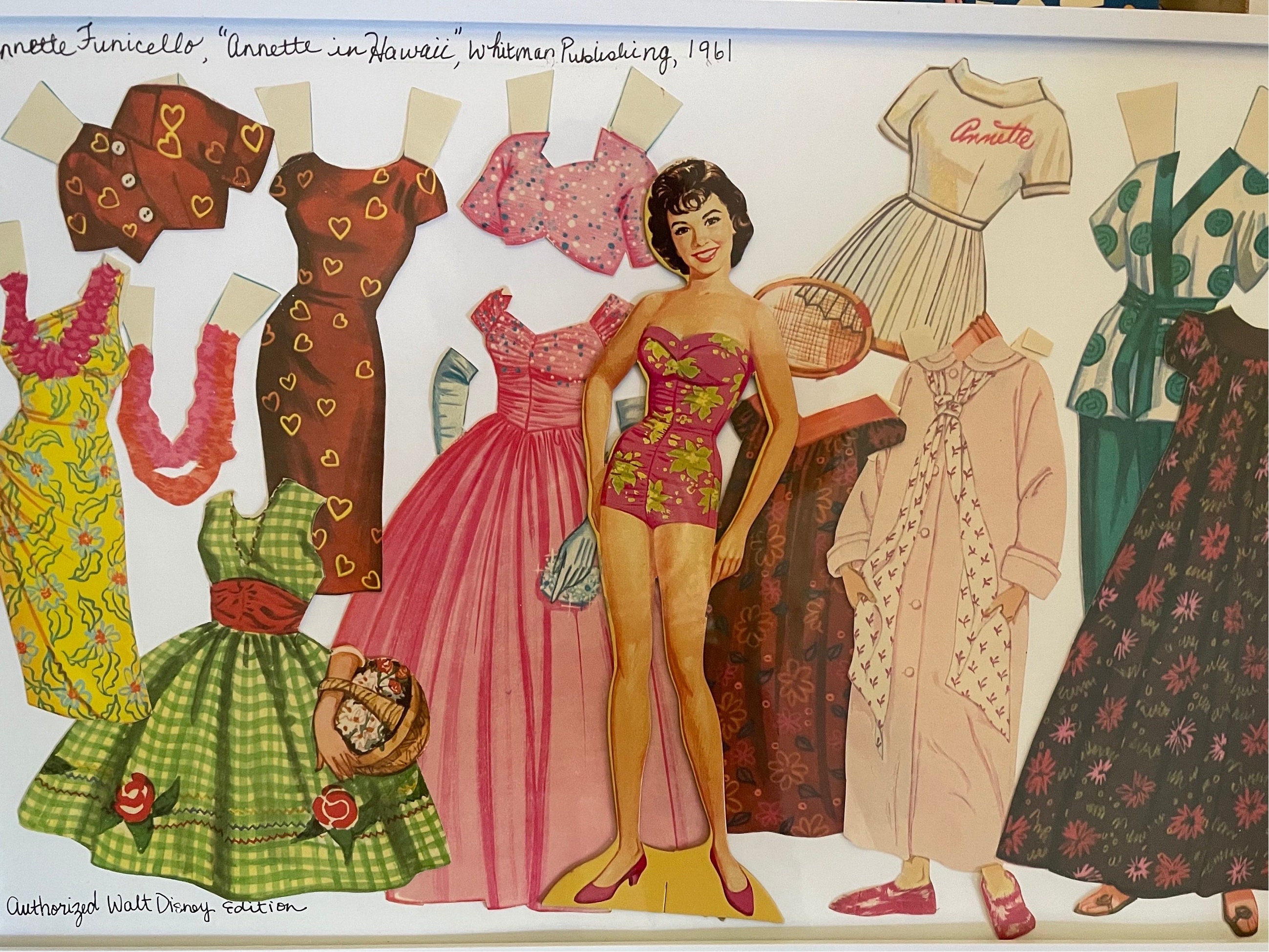 Vintage Annette Funicello fun in Hawaii Disney Paper Dolls Collage - Etsy
