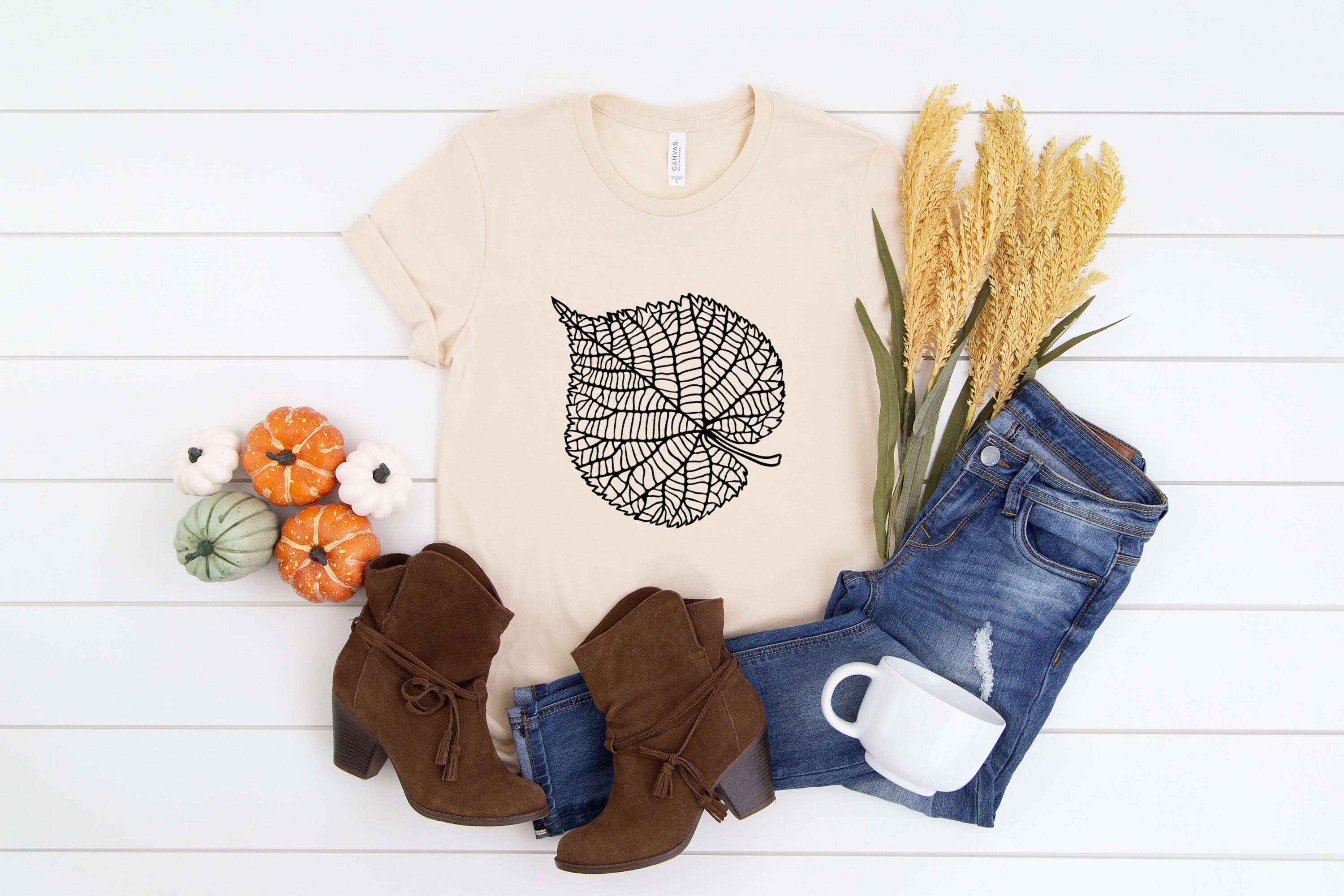 Autumn Leaves Plant Shirt Fall Tshirt Mom Shirt Gift for | Etsy