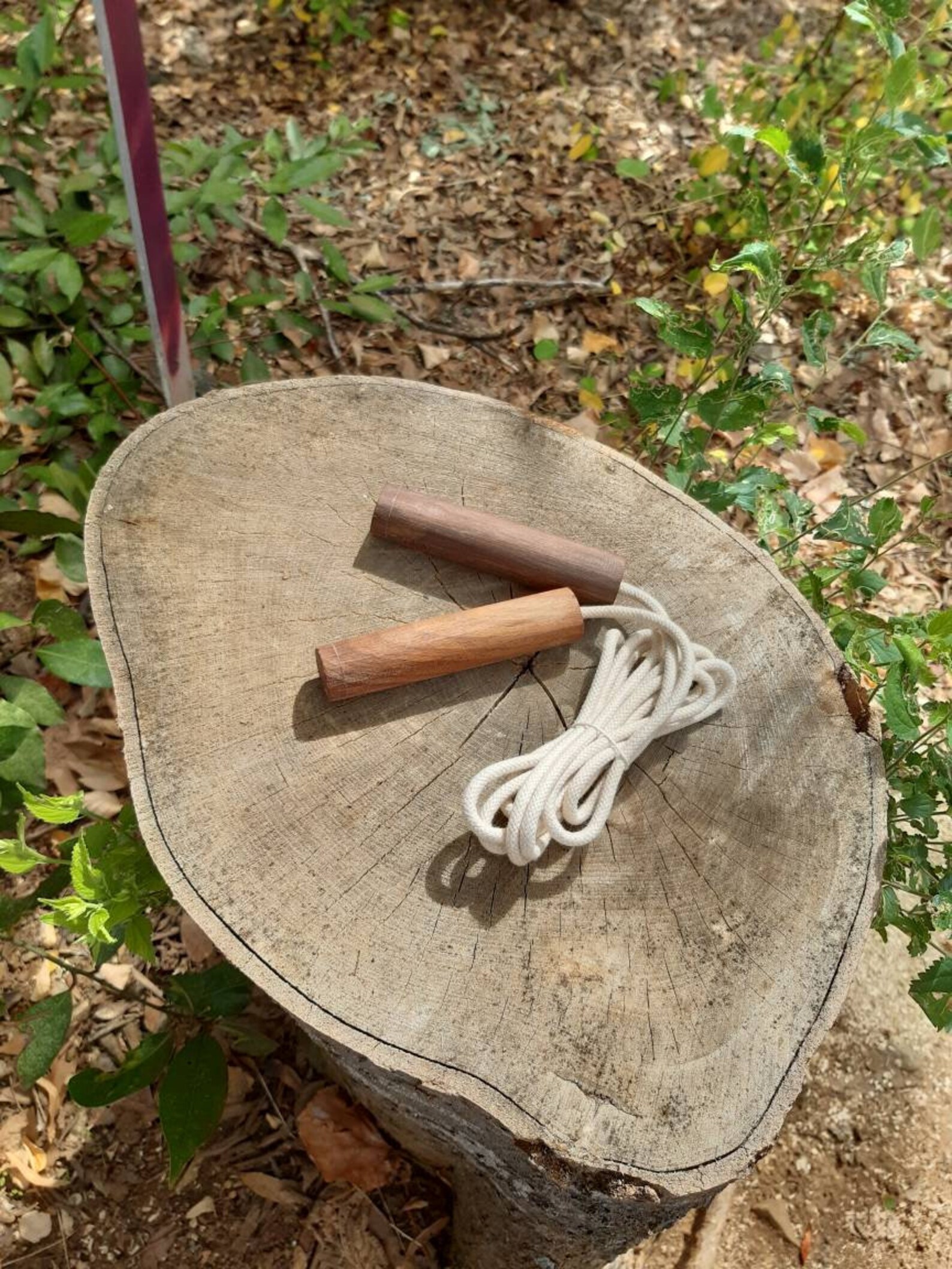 Jump Rope Skipping Rope With Wooden Handles and Cotton Rope | Etsy