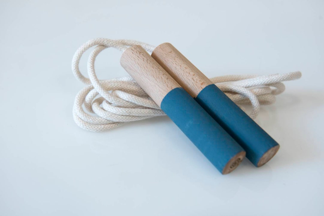 Jump Rope Skipping Rope With Wooden Handles and Cotton Rope - Etsy