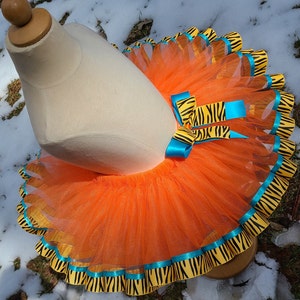 Custom Birthday Tutu Outfit With Tiger Ribbon Trimming - Etsy