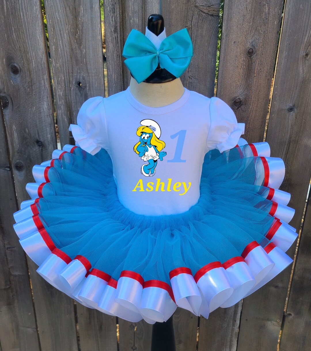 Smurf Inspired Birthday Tutu Dress Set - Etsy