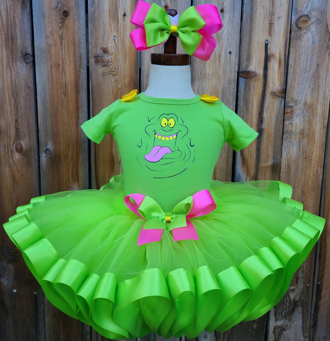 Slime Monster Green Ghost Pageant Tutu Outfit Pageant Cosplay Dress ...