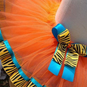 Custom Birthday Tutu Outfit With Tiger Ribbon Trimming - Etsy