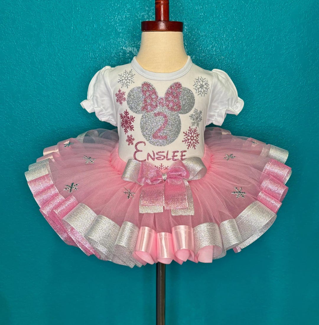 Snowflake Minnie Mouse Personalized Birthday Tutu Outfit Girl - Etsy