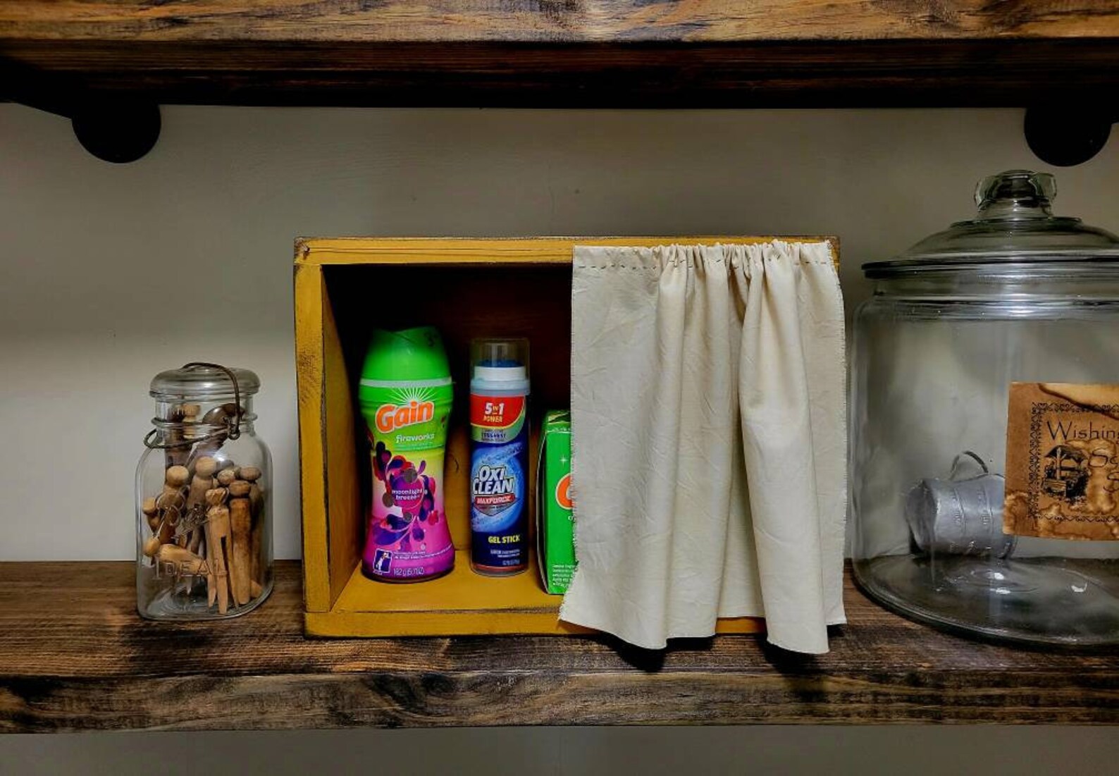 Primitive Cubby Box With Grungy Curtain - Etsy