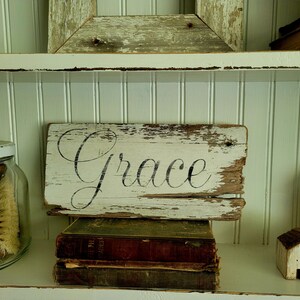 Farmhouse White Chippy Grace Sign - Etsy