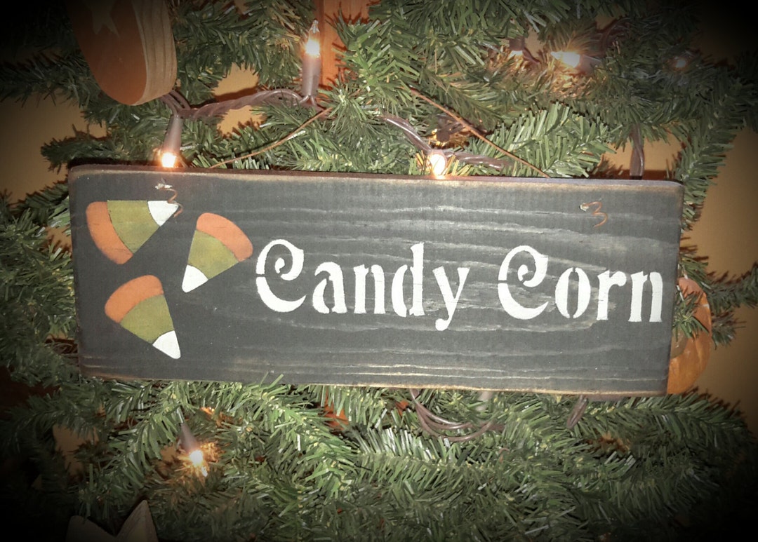 Primitive Halloween Candy Corn Sign With Wire Hanger - Etsy