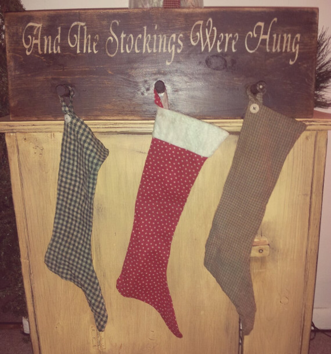 Primitive and the Stockings Were Hung Peg Rack Christmas - Etsy