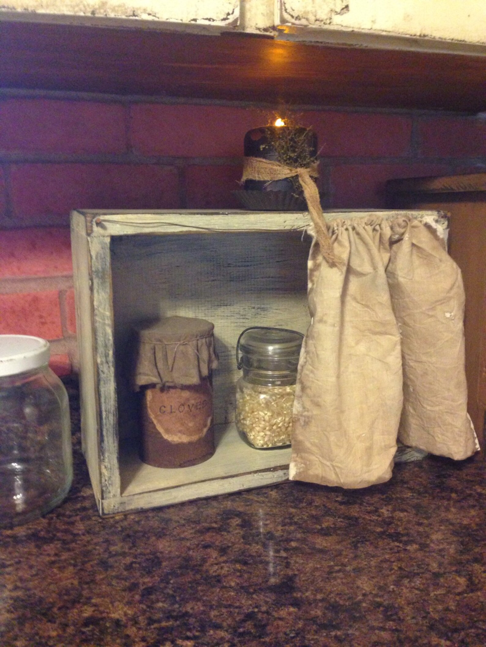 Primitive Cubby Box With Grungy Curtain - Etsy