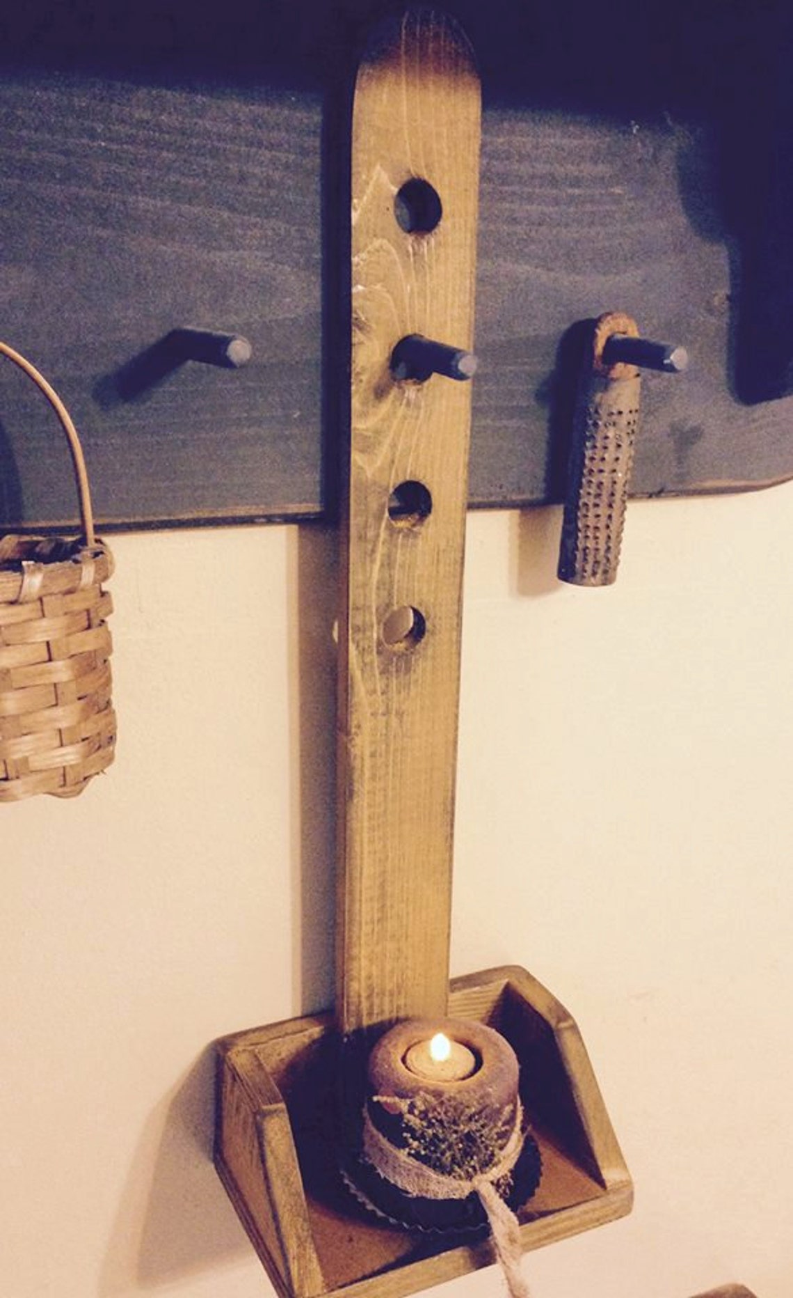 Primitive Shaker Style Peg Rack Candle Shelf - Etsy