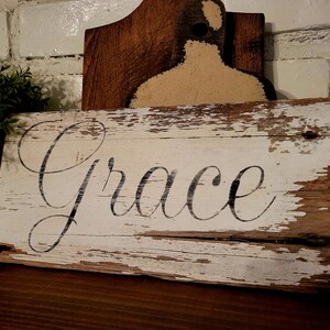 Farmhouse White Chippy Grace Sign - Etsy