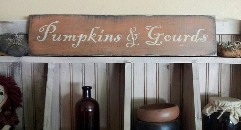 Primitive Fall Pumpkins & Gourds Sign - Etsy