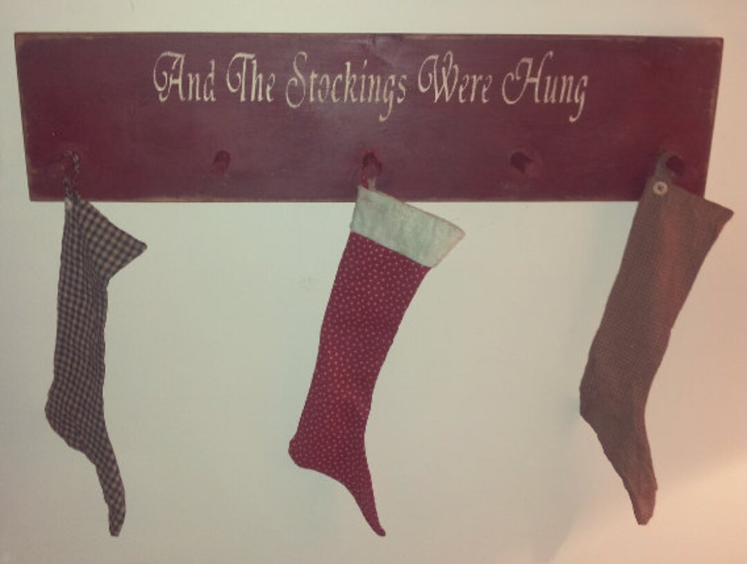 Primitive and the Stockings Were Hung Peg Rack Christmas - Etsy