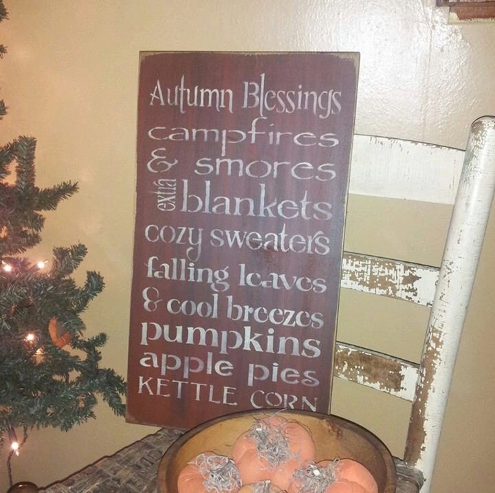 Primitive Fall Autumn Subway Art Typography Porch Sign - Etsy