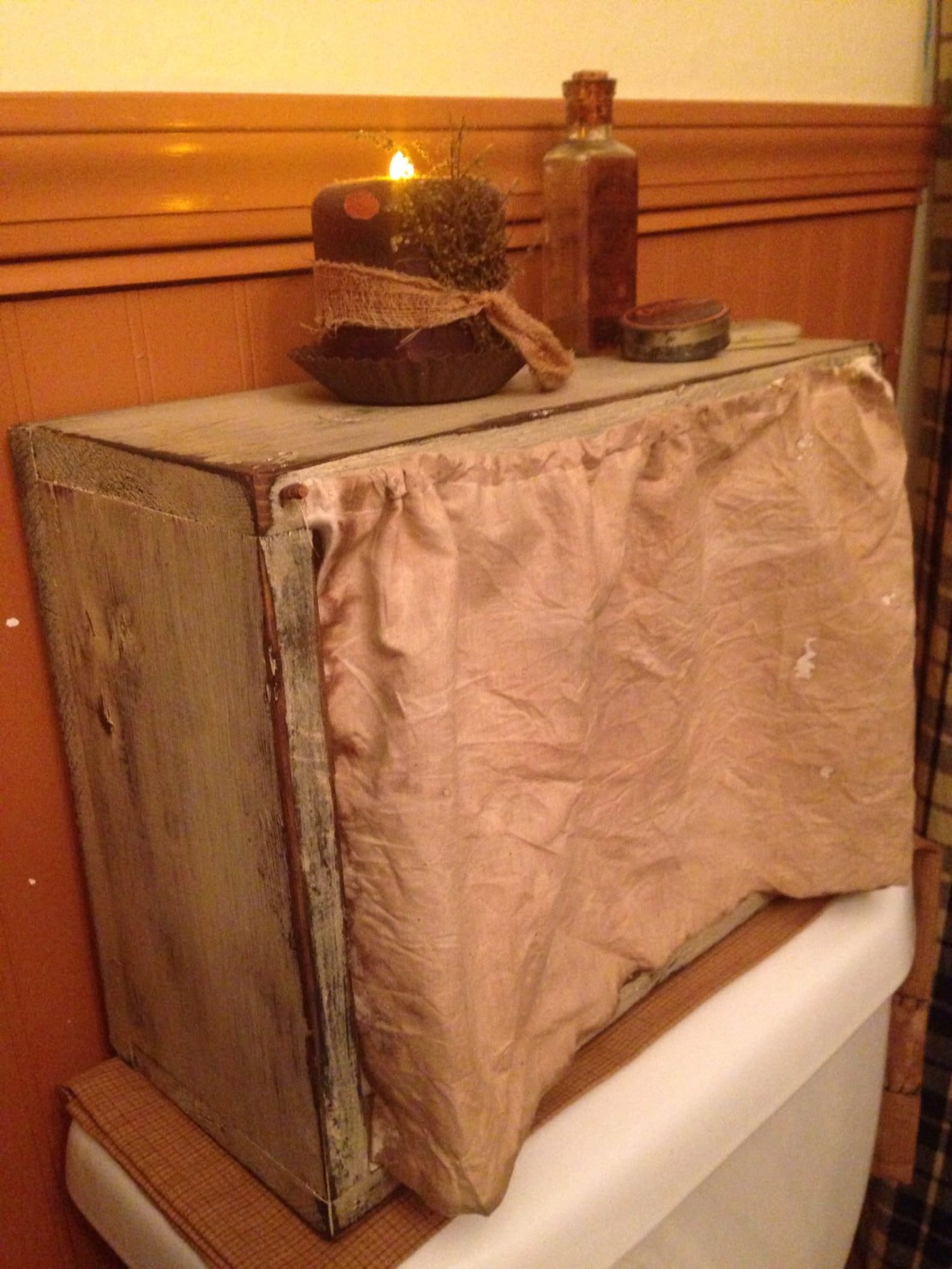 Primitive Cubby Box With Grungy Curtain - Etsy
