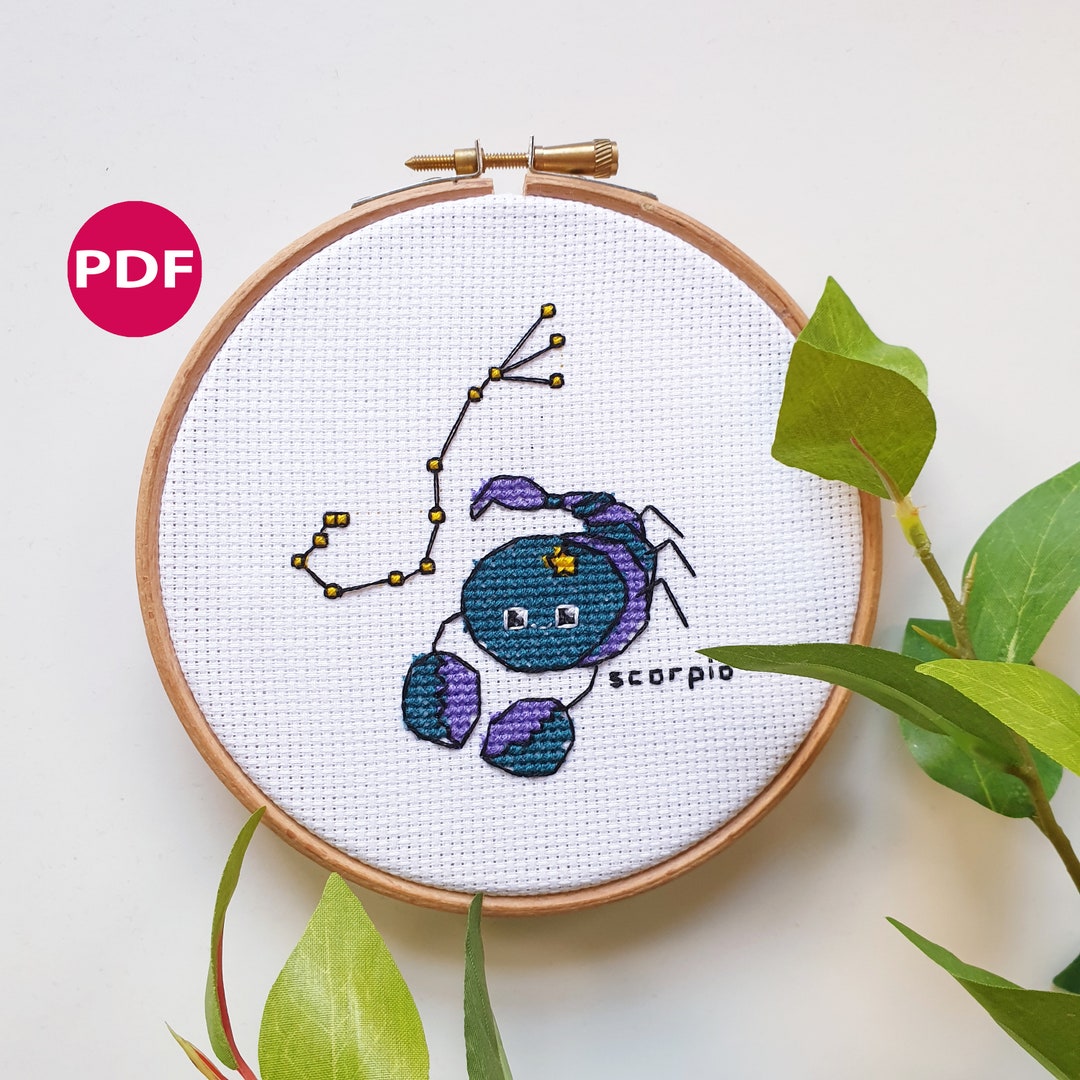 Scorpio - Zodiac / Star Sign Cross Stitch - PDF Pattern, Instant ...